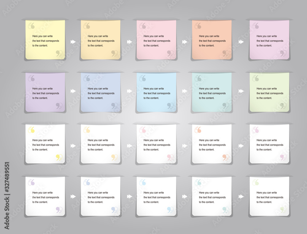 Square icons for writing text.Diagram icons in different colors.MultI ...