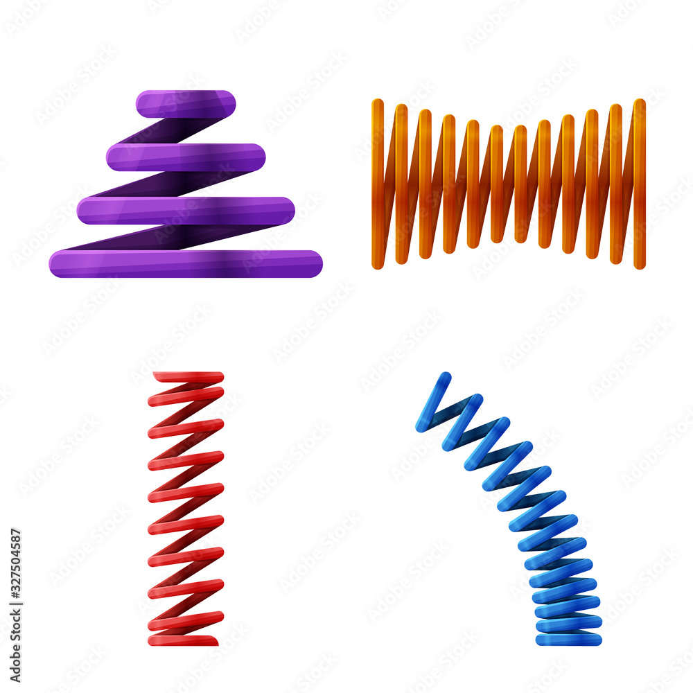 Vector illustration of flexible and spiral logo. Collection of flexible ...
