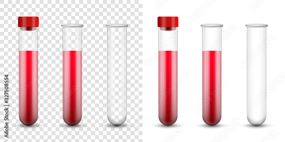 Creative vector illustration test tubes, laboratory glassware isolated ...
