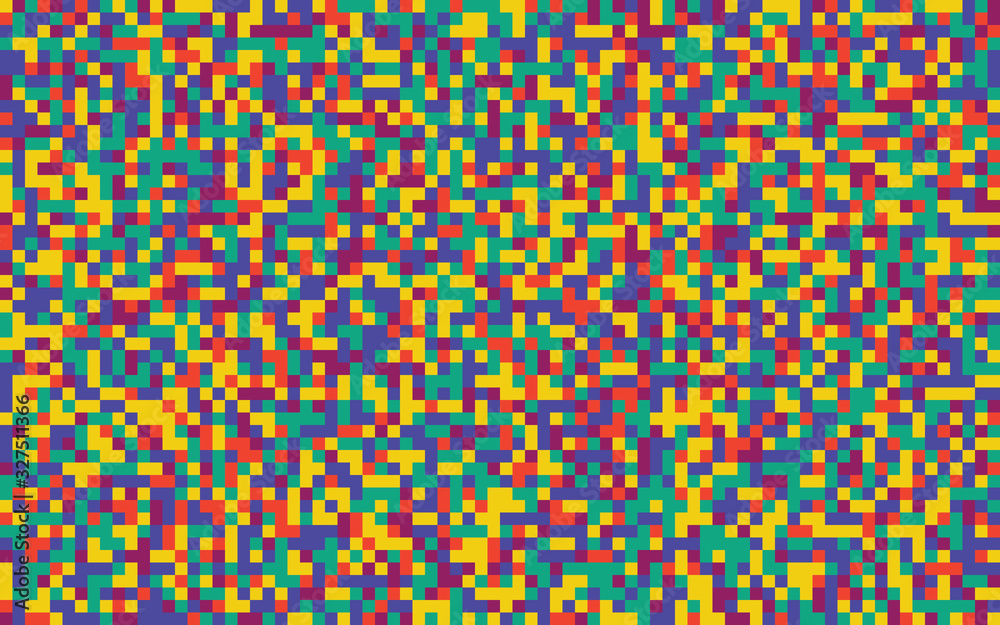 Pixels seamless pattern Color pixelated background 8 bit retro style Grainy noise effect Vector ...