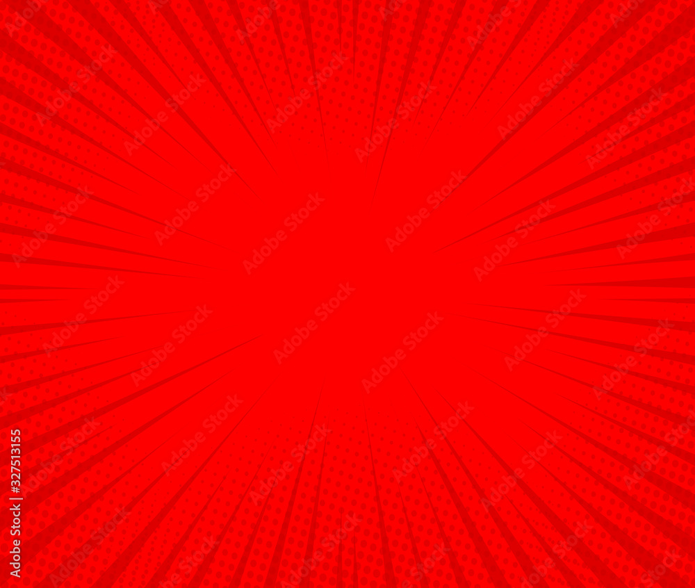 Vecteur Stock Abstract comic red background with speed lines. Retro ...