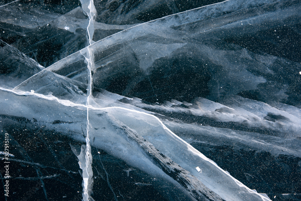 Methane Bubbles in the Baikal Ice.ice and cracks on the surface of Lake ...