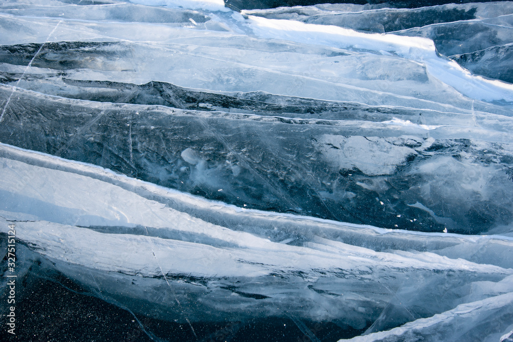 Methane Bubbles in the Baikal Ice.ice and cracks on the surface of Lake ...