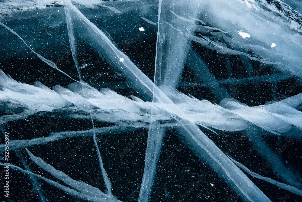 Methane Bubbles in the Baikal Ice.ice and cracks on the surface of Lake ...