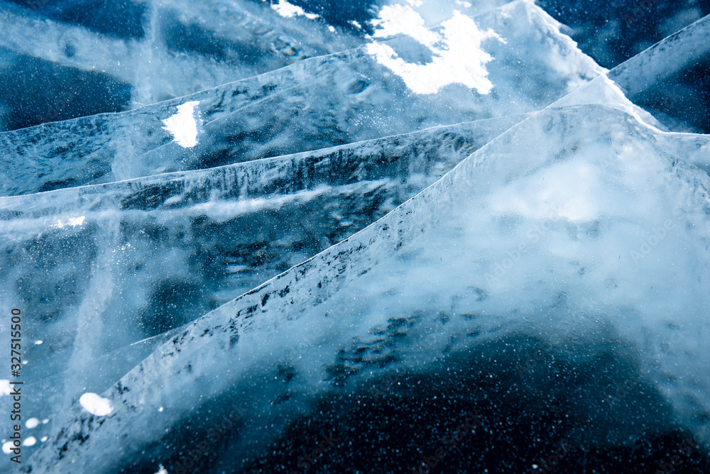 Methane Bubbles in the Baikal Ice.ice and cracks on the surface of Lake ...