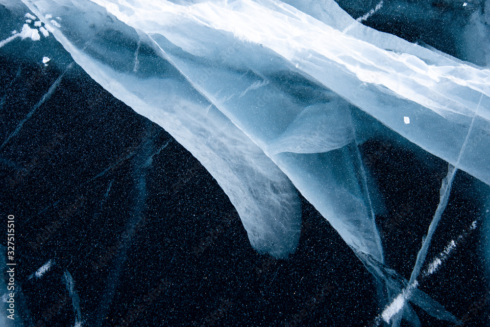 Methane Bubbles in the Baikal Ice.ice and cracks on the surface of Lake ...