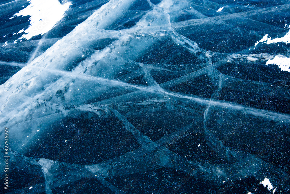 Methane Bubbles in the Baikal Ice.ice and cracks on the surface of Lake ...