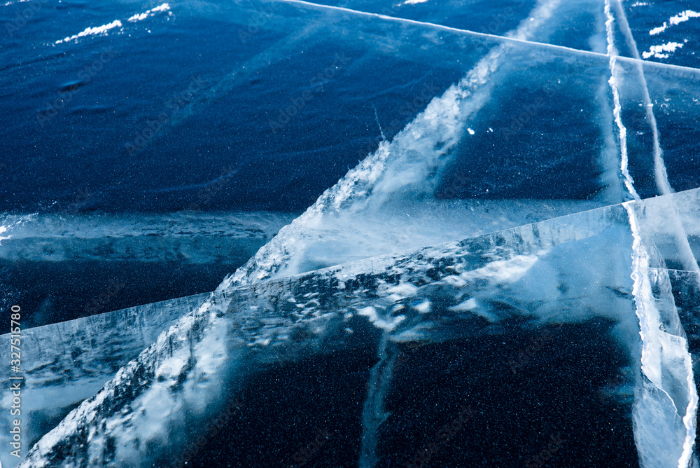 Methane Bubbles in the Baikal Ice.ice and cracks on the surface of Lake ...