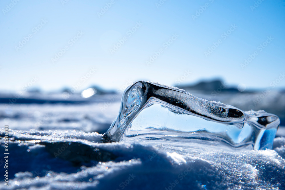 Methane Bubbles in the Baikal Ice.ice and cracks on the surface of Lake ...