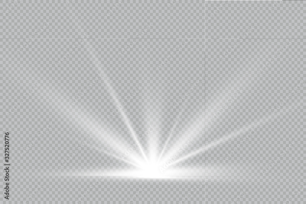 Vector illustration of abstract flare light rays. A set of stars, light ...