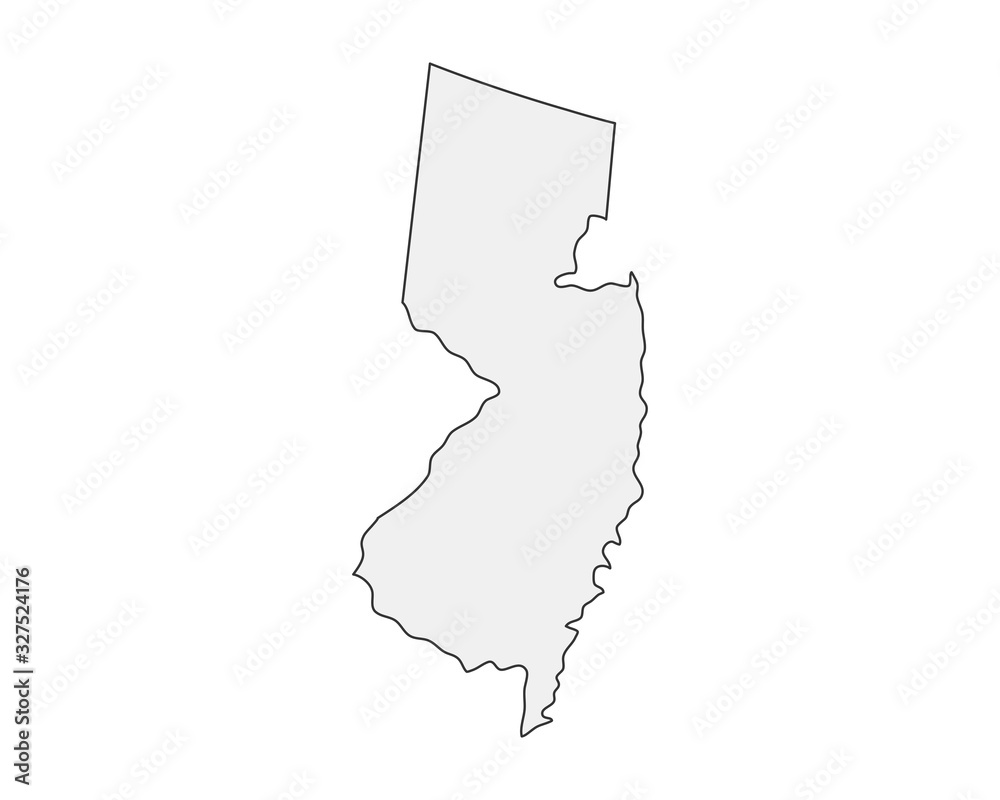 High detailed vector map. New Jersey USA state Stock Vector | Adobe Stock