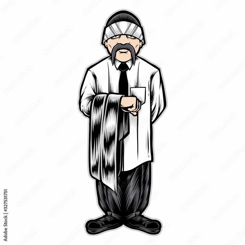 male chicano gangster character vector Stock Vector | Adobe Stock