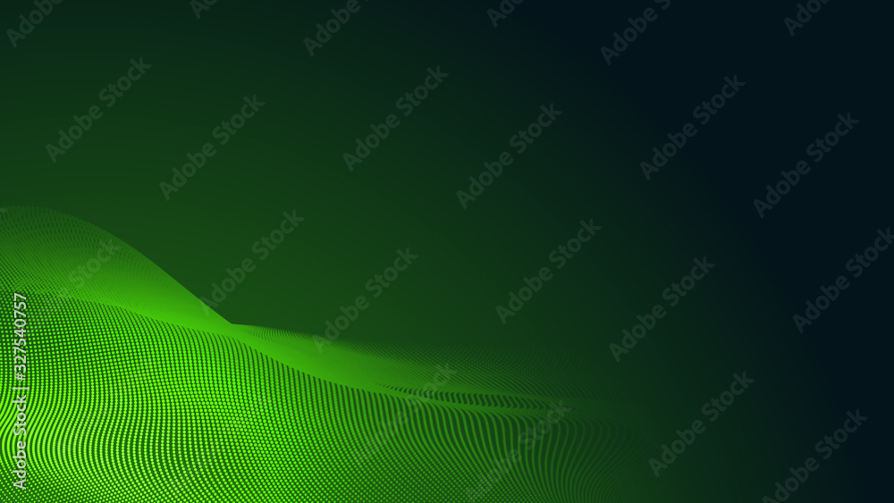 Dot green wave light screen gradient texture dark background. Abstract ...