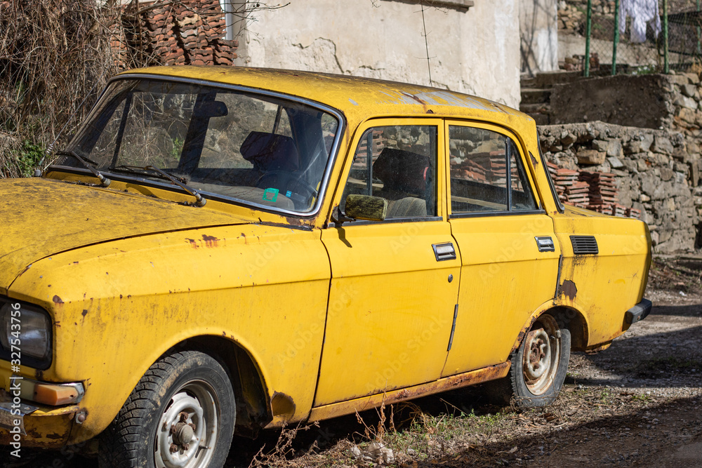 Gabrovo, Bulgaria - March 02. 2020 Old Russian Soviet car - Moskvich ...