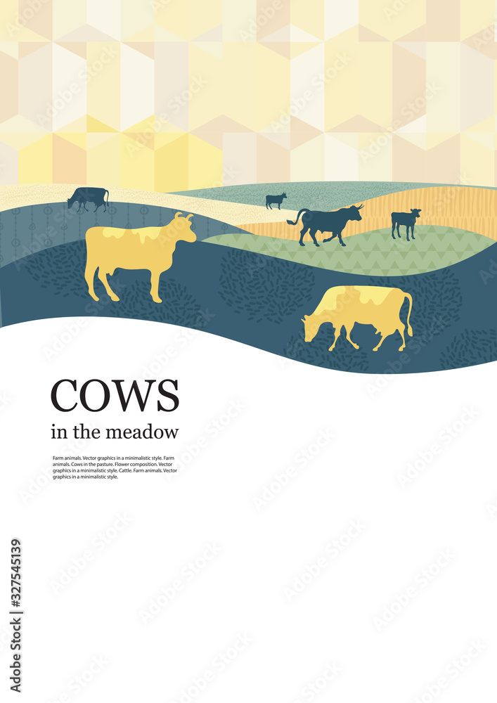 Sample brochure. Agricultural background. Cows made up of circles ...