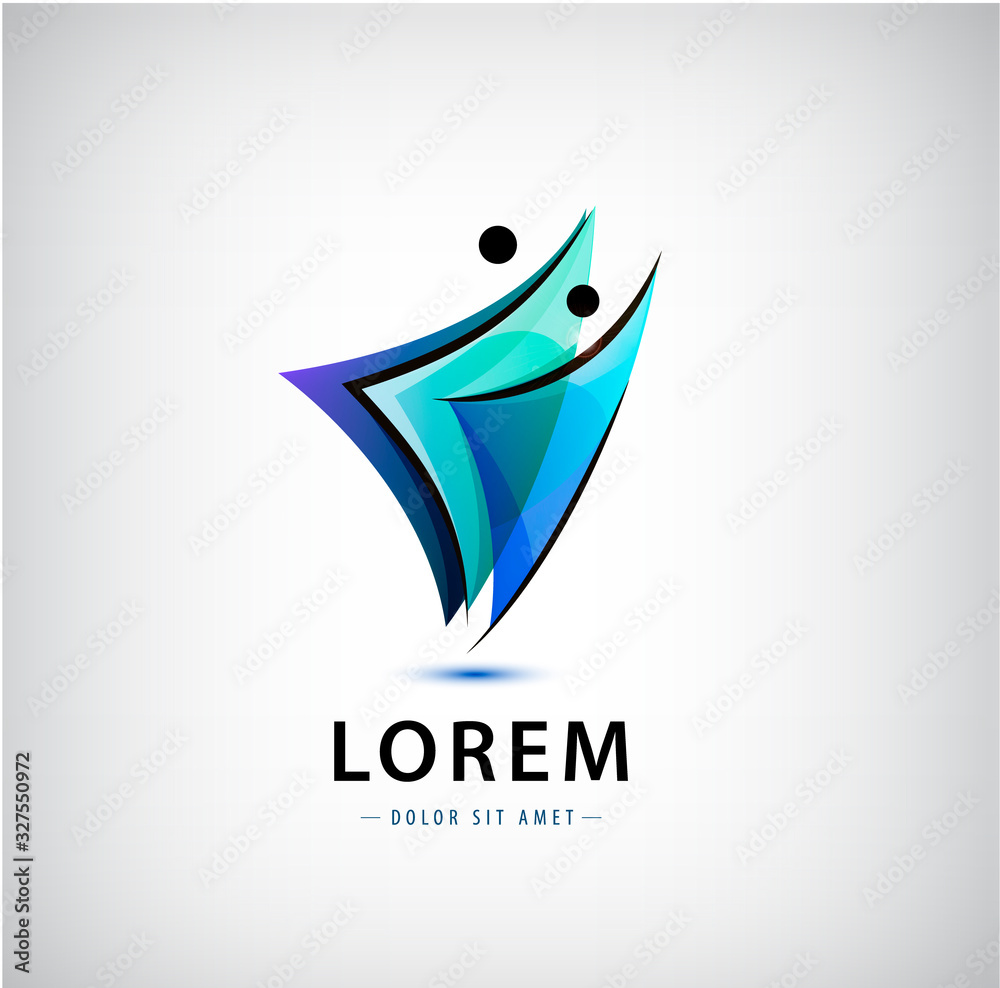 Vector 2 men, people group, family logo. figure silhouettes, human, men ...