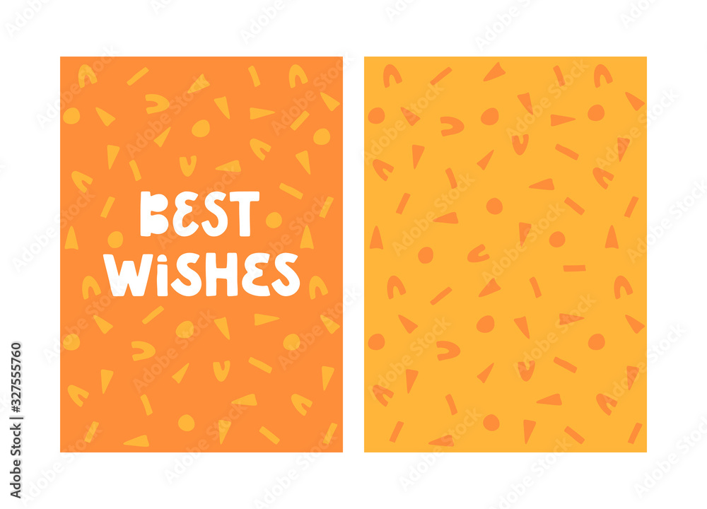 Vetor de Greeting card template with phrase best wishes and abstract ...
