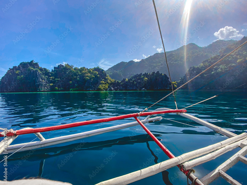 Paraw boat in Coron island in Palawan, Philippines Stock Photo | Adobe ...