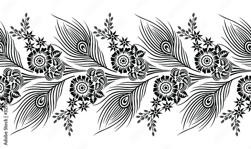 Peacock Border Vector