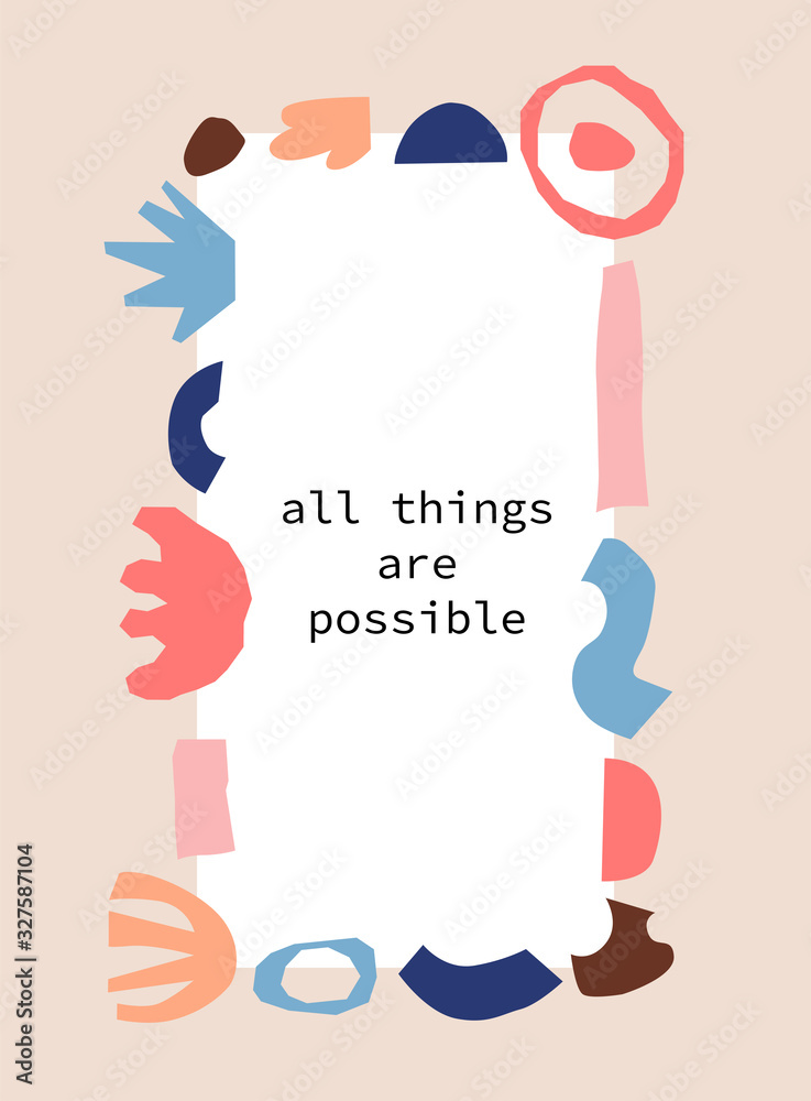 Positive motivation poster with quote on trendy abstract background ...