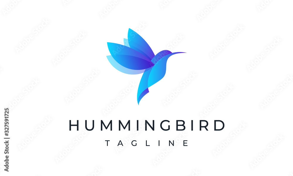 Hummingbird Logo - Colorful Bird Logo Art Design Stock Vector | Adobe Stock
