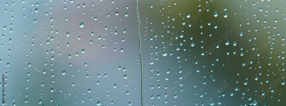 Defocused photography of city street lights in rainy sunset. Concepts ...