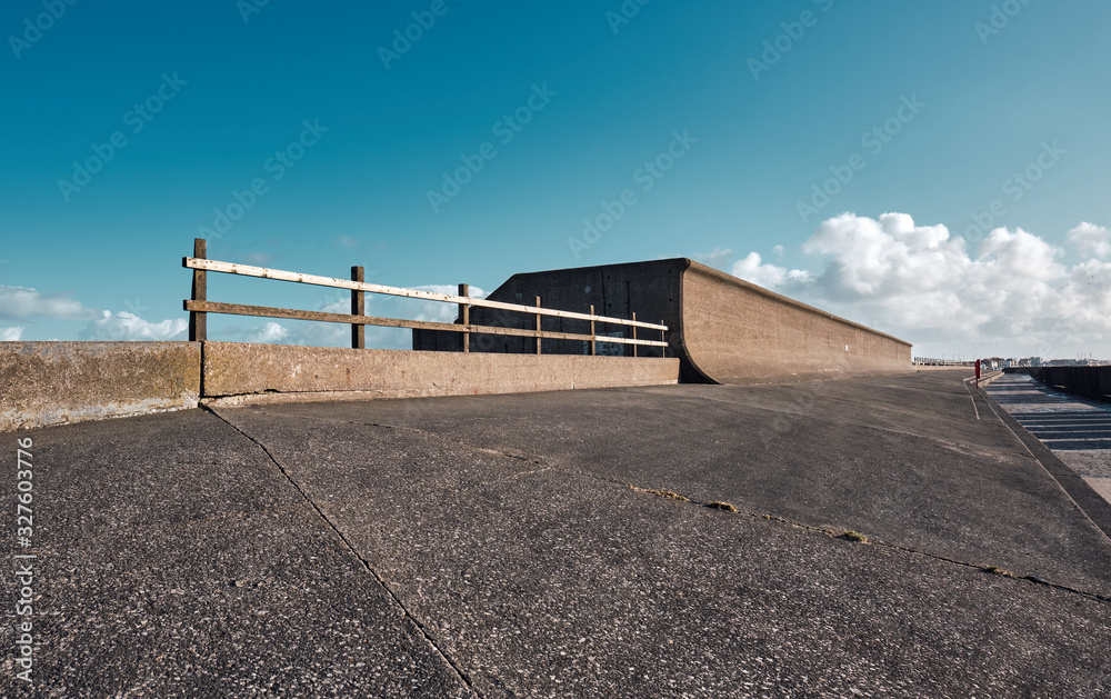 cleveleys lancshire seafront flood defence wall system. Sea defence sea ...
