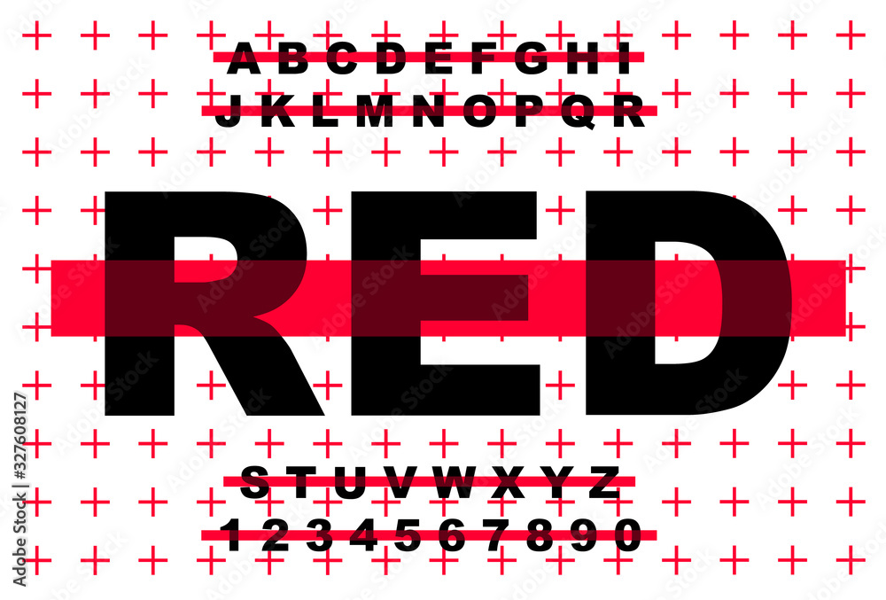 Grunge Vector of modern bold font and alphabet. Red Vintage Alphabet ...