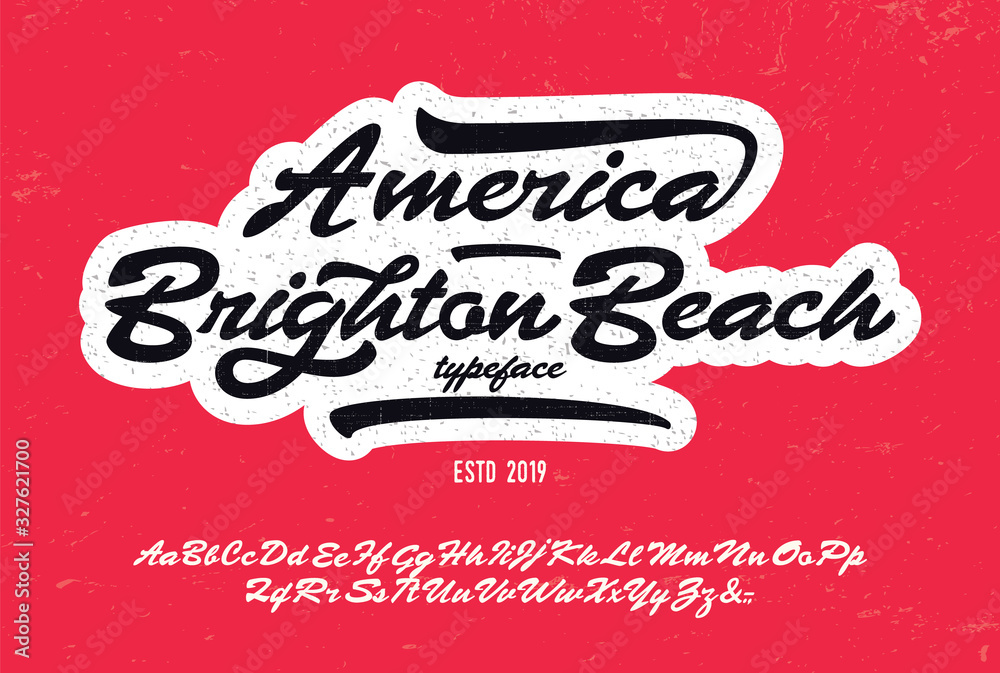 Original Brush Script Font. Retro Typeface. Vector Illustration. Stock ...