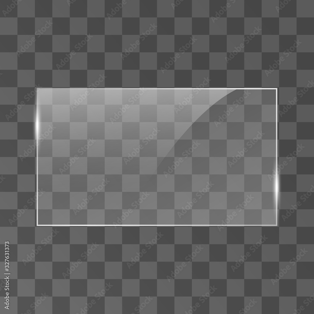 The texture of rectangle glass plate, mirror, windows. Light effect for ...