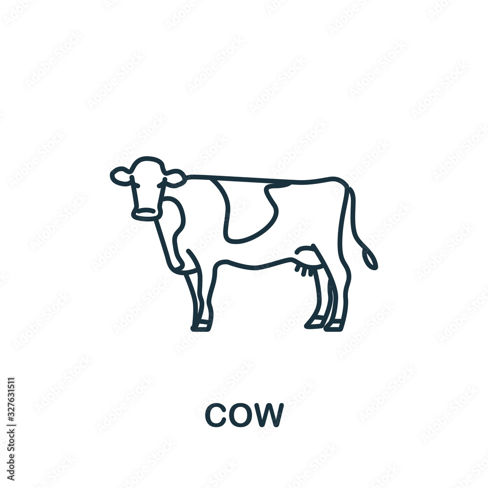 Cow icon from home animals collection. Simple line element Cow symbol ...