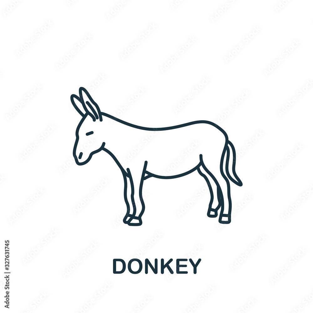 Donkey icon from home animals collection. Simple line element Donkey ...