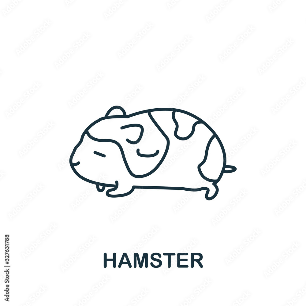 Hamster icon from home animals collection. Simple line element Hamster ...