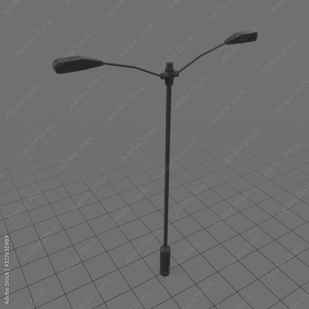 Double street light Stock 3D asset | Adobe Stock