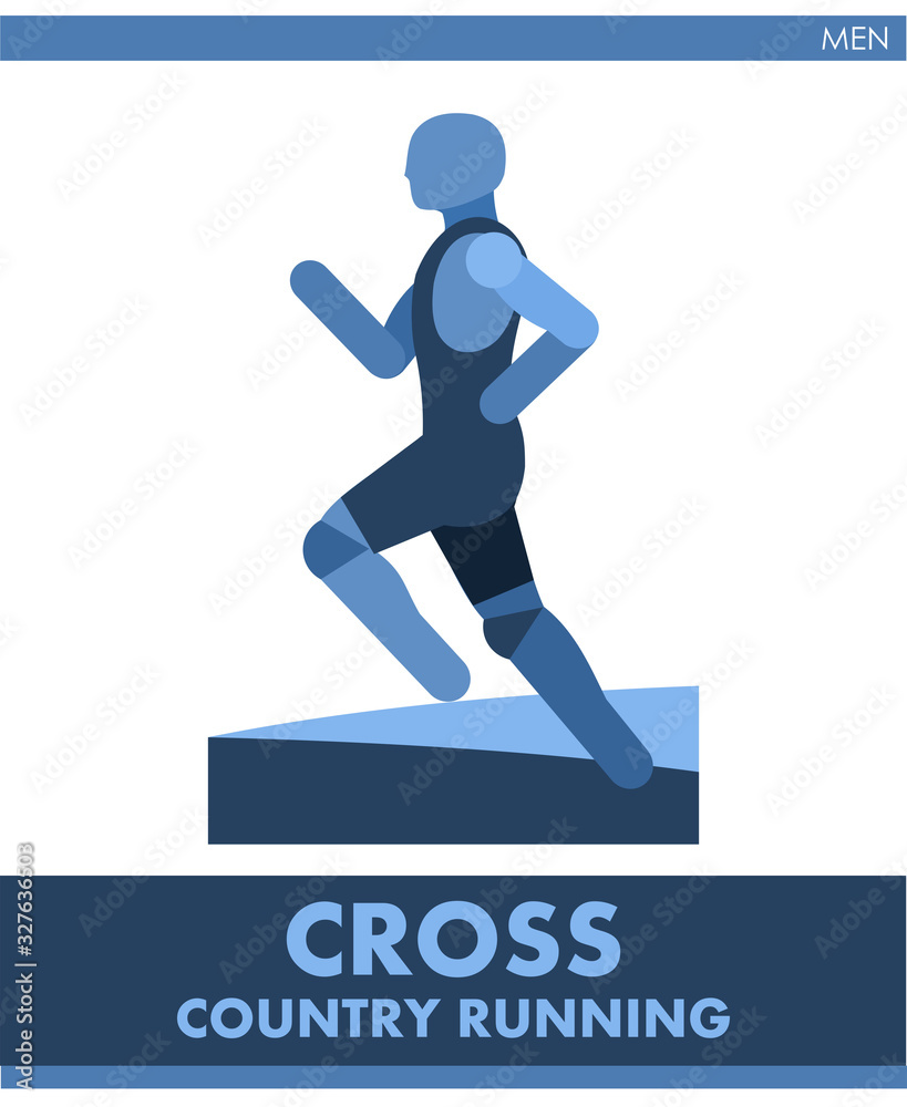 Cross country running pictogram. Man competes in run. Icon of sportsman ...