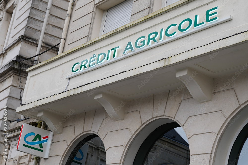 credit agricole logo sign bank french brand signage office Stock Photo ...