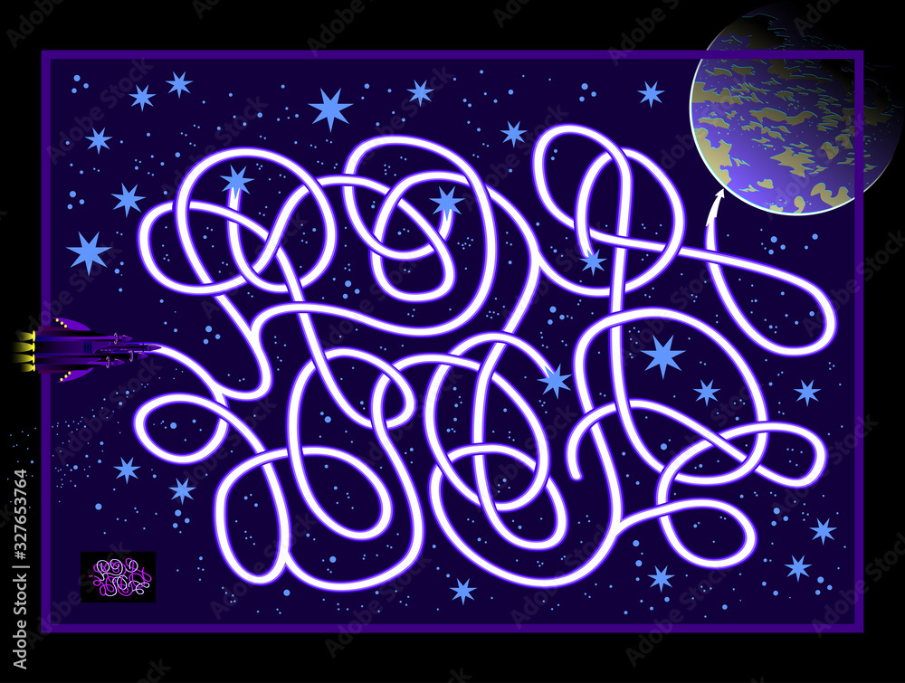 Logic puzzle game with labyrinth for children and adults. Help the ...