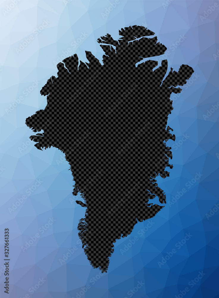 Greenland geometric map. Stencil shape of Greenland in low poly style ...