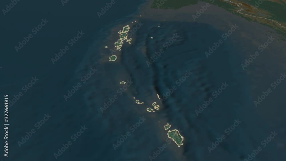 Andaman and Nicobar, union territory with its capital, zoomed and ...