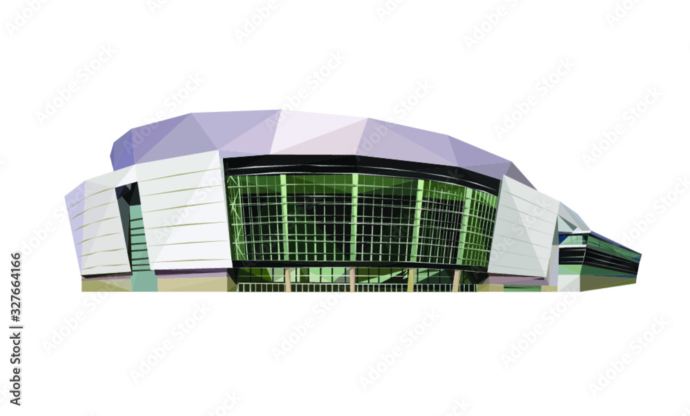 Staples Center Building low poly. vector illustration. Stock Vector ...