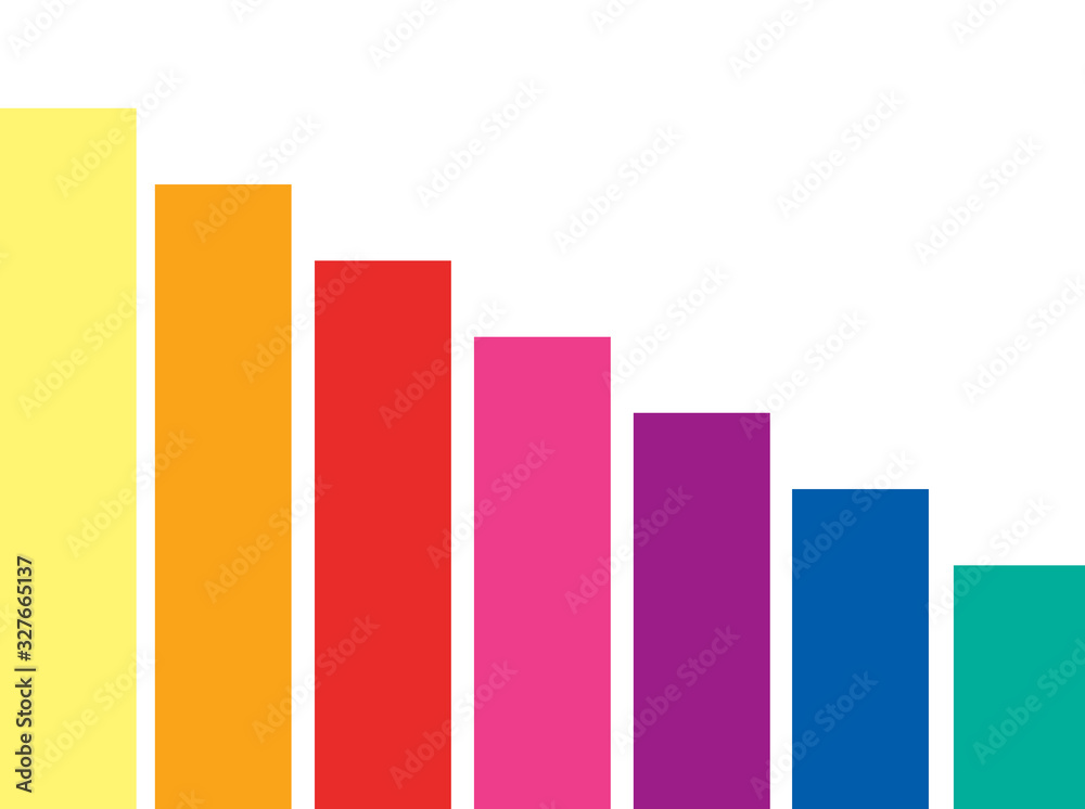Colorful geometric diagram, chart success concept, increase and ...