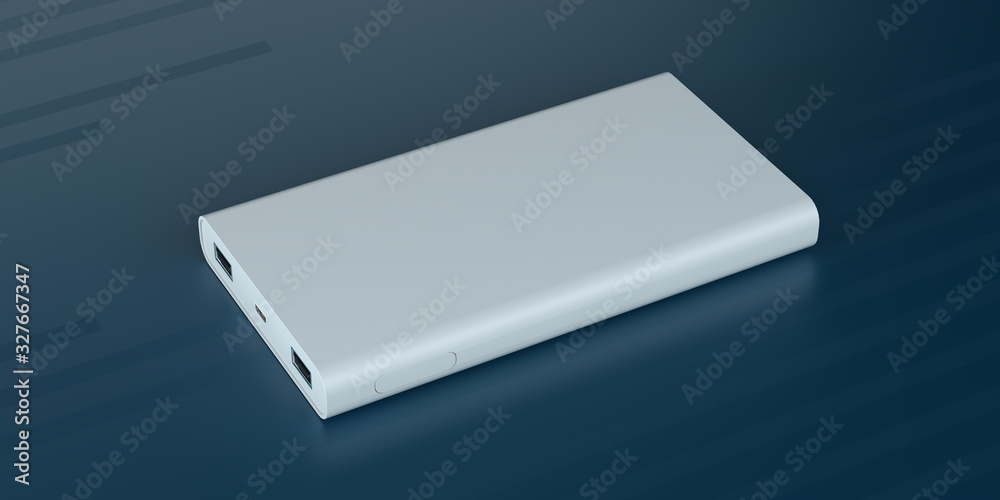 blank template of modern power bank battery device. corporate promo ...