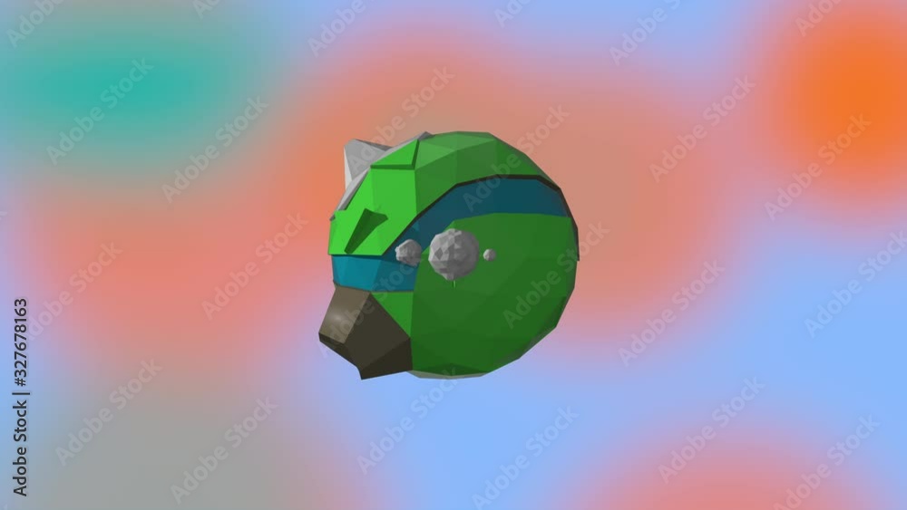4K animation of abstract cartoon Earth rotating in dark plexus space ...