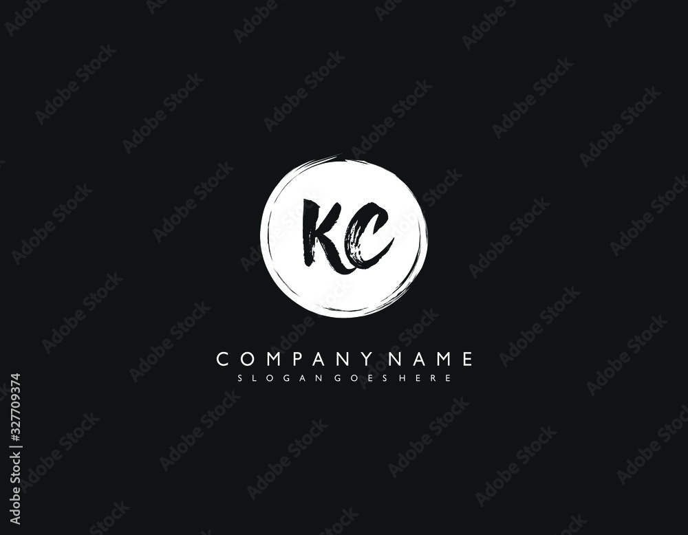 KC initial letter elegant handwriting logo collection Stock Vector ...