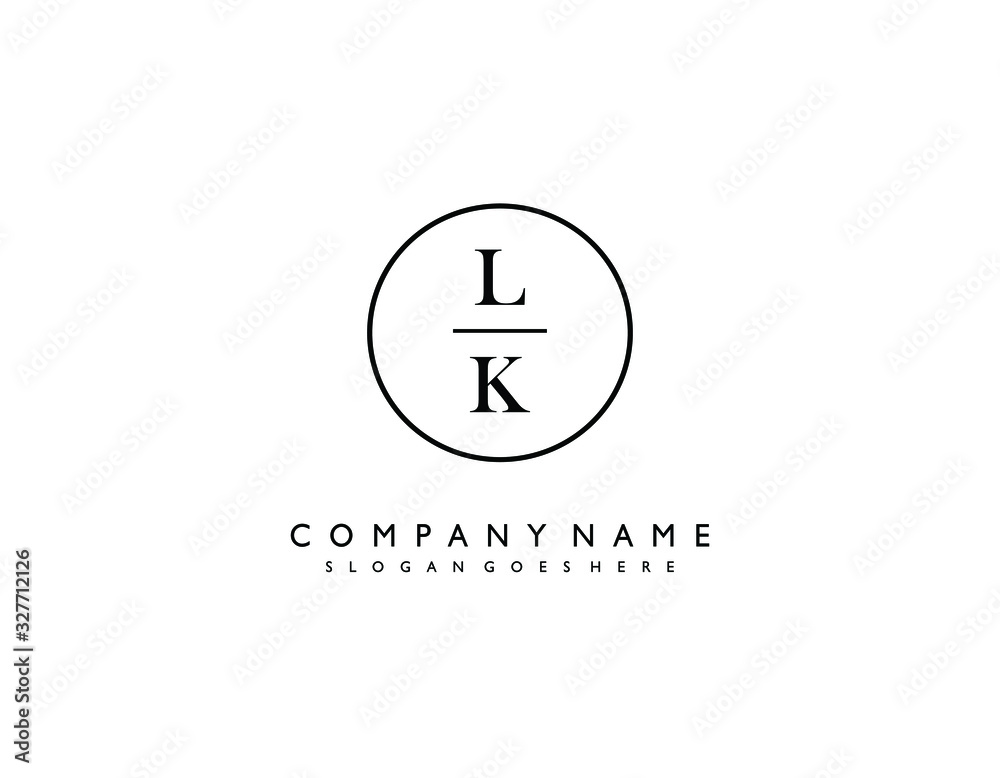 LK initial letter elegant handwriting logo collection Stock Vector ...