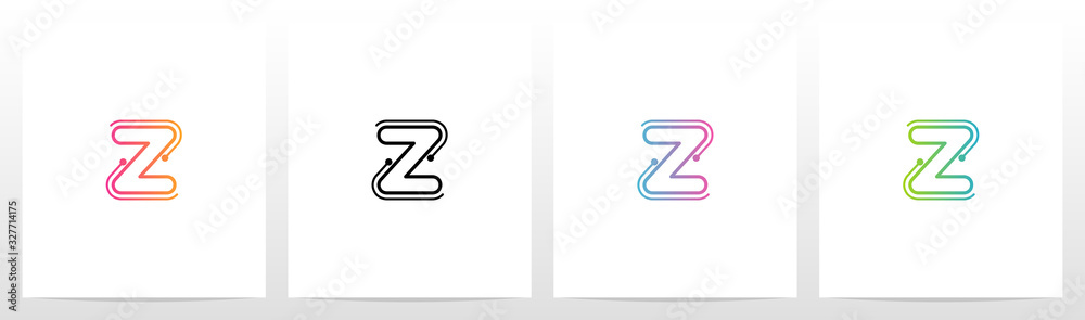 Dots With Lines On The Outside Of Letter Logo Z Stock Vector | Adobe Stock