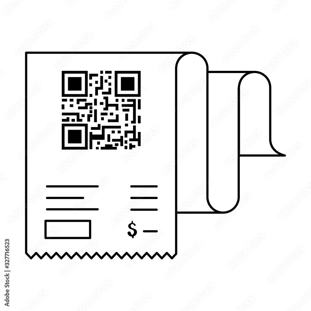 qr code receipt paper design of technology scan information business ...