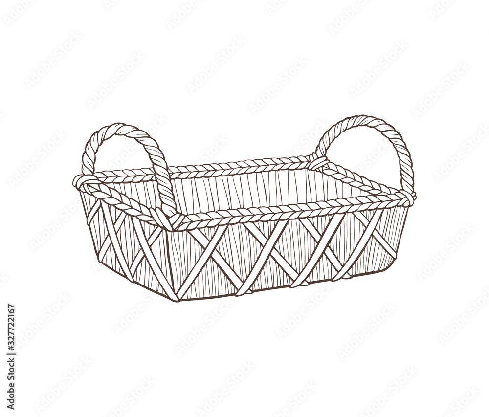 hand drawn basket vector illustration Stock Vector | Adobe Stock