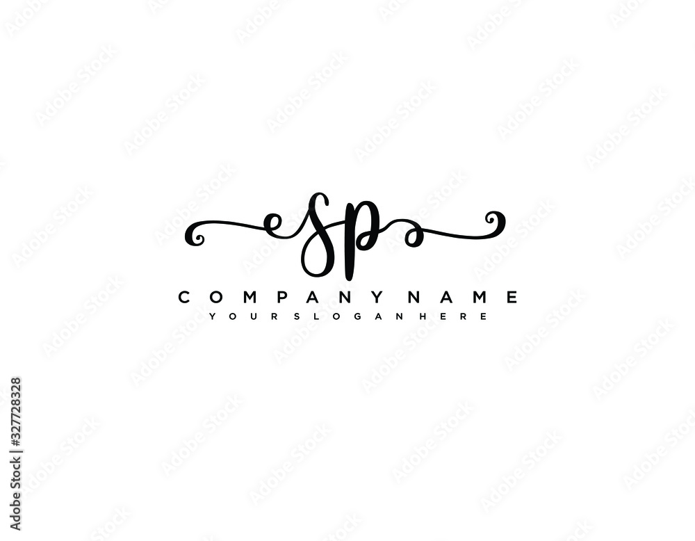 SP initial letter elegant handwriting logo collection Stock Vector ...