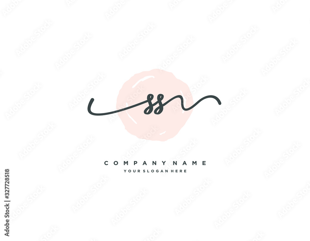 SS initial letter elegant handwriting logo collection Stock Vector ...